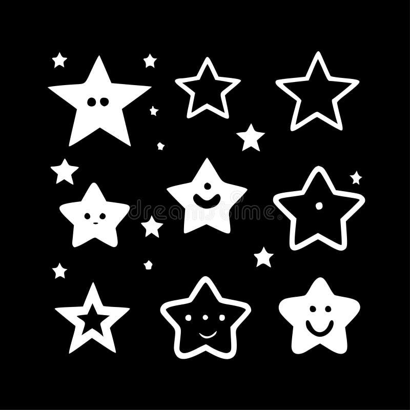 Stars - Minimalist and Simple Silhouette - Vector Illustration Stock ...