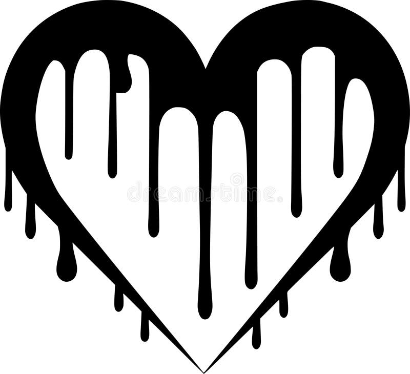 Heart Dripping - Minimalist and Flat Logo - Vector Illustration Stock ...
