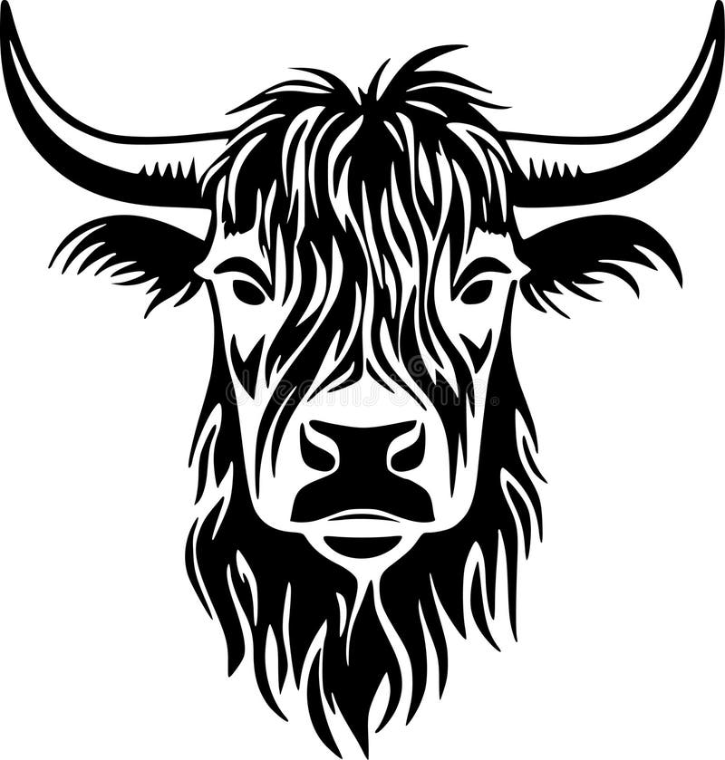 Highland Cow - Minimalist and Simple Silhouette - Vector Illustration ...