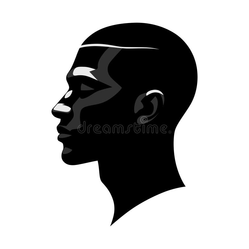 A Minimalist Black and White Vector Silhouette of a Man S Side Profile ...