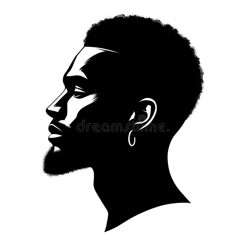 A Minimalist Black and White Vector Silhouette of a Man S Side Profile ...