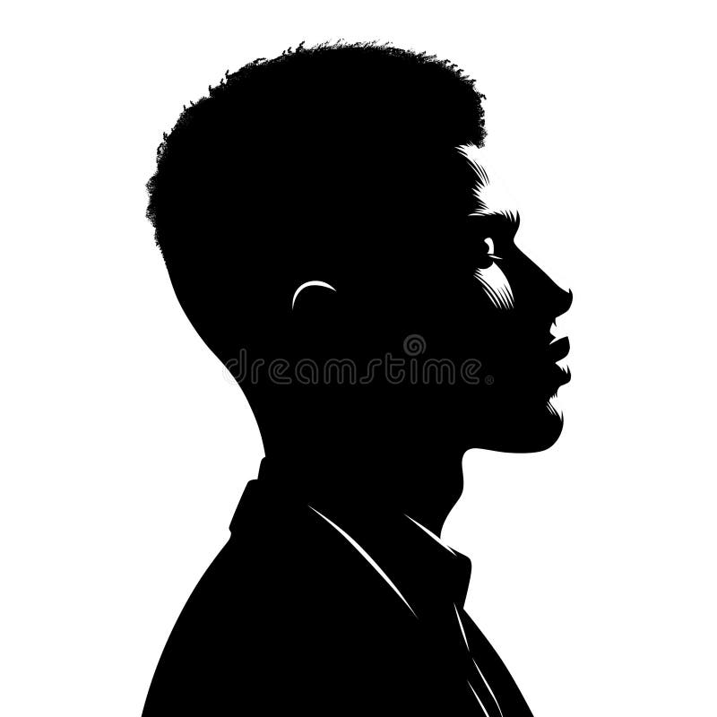A Minimalist Black and White Vector Silhouette of a Man S Side Profile ...