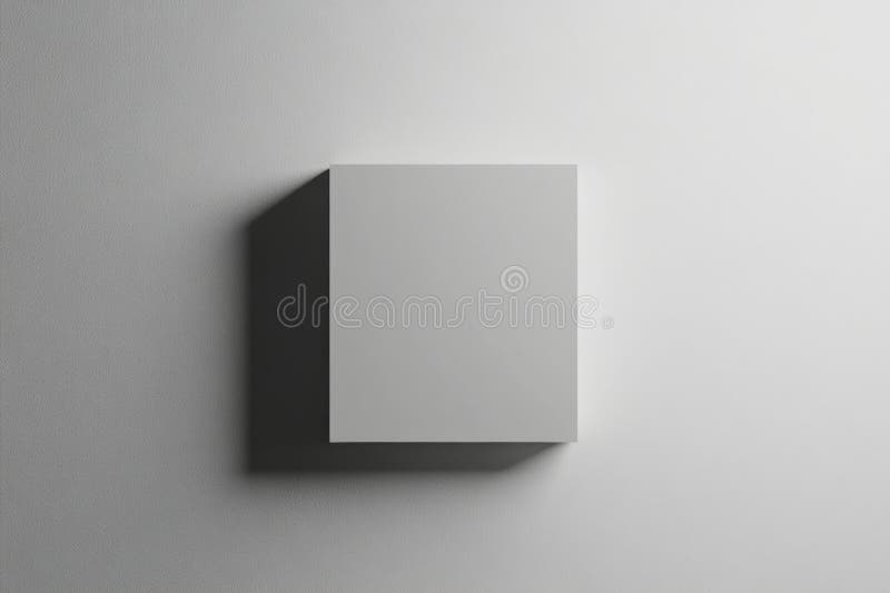 Minimalist Blank Box Casting a Shadow on a Smooth Light Wall with a ...