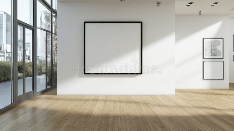 Minimalist Blank White Canvas in Clean Studio or Gallery Setting ...