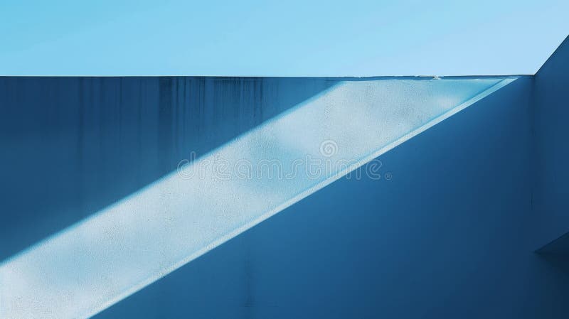 Minimalist Blue Architectural Abstract with Light and Shadow Play Stock ...