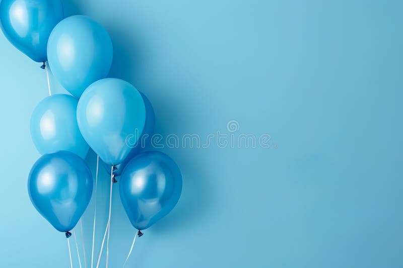 Minimalist Blue Balloons on Solid Background for Celebrations Stock ...
