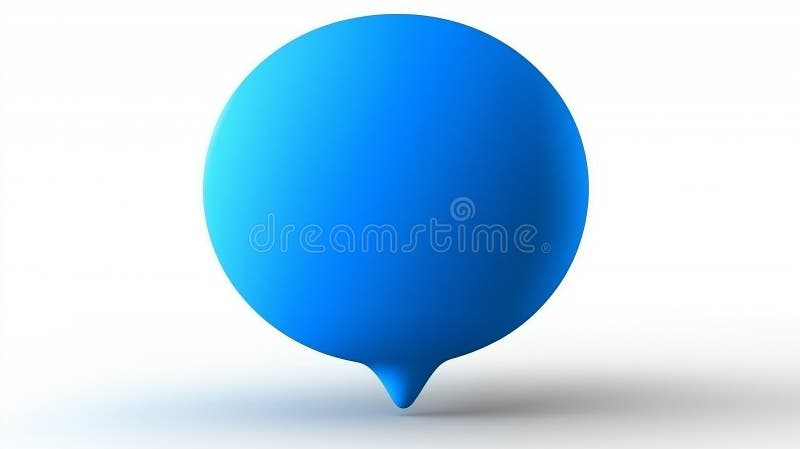 Minimalist Blue Chat Bubble on White Background Stock Illustration ...