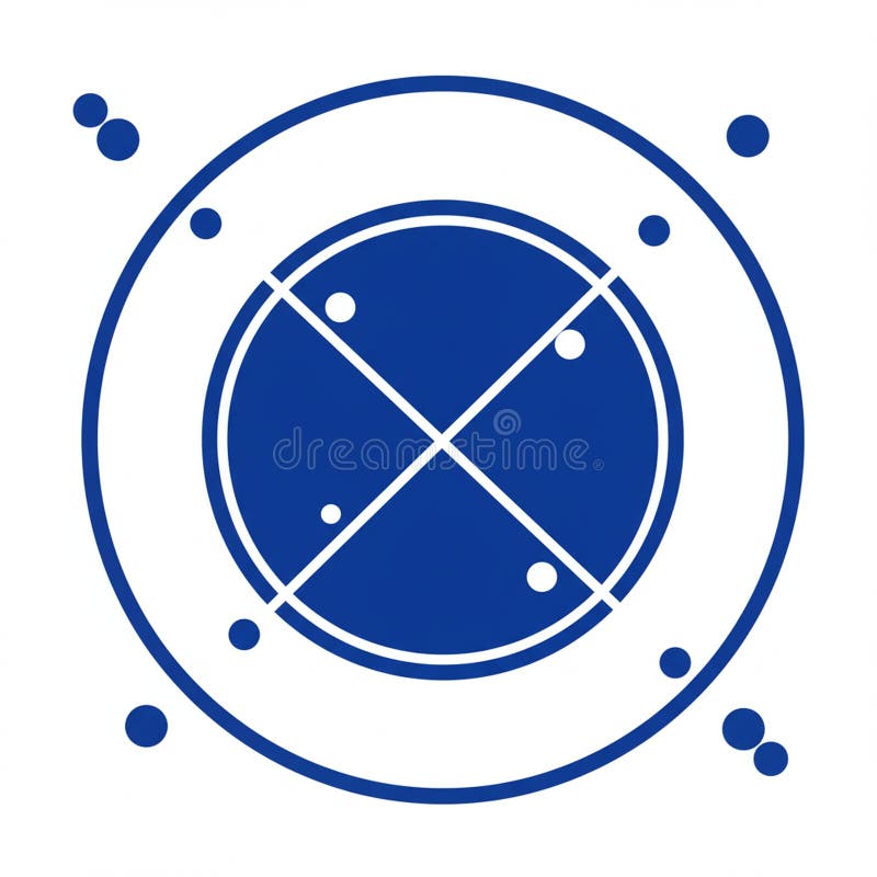 A Minimalist Blue Circular Design Features Concentric Circles and Lines ...