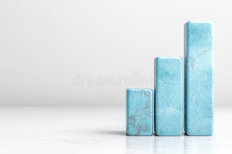 Minimalist Blue Crystal Blocks on White Background Stock Illustration ...