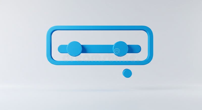 A Minimalist Blue 3D Icon Features a Rectangular Frame with Rounded Corners. Inside, a Stock ...