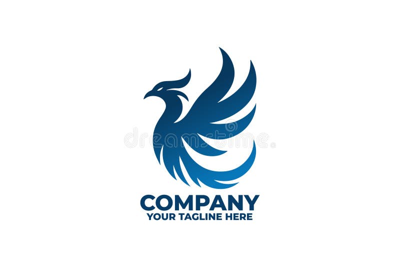 Minimalist Blue Fire Bird Logo Stock Vector - Illustration of modern ...