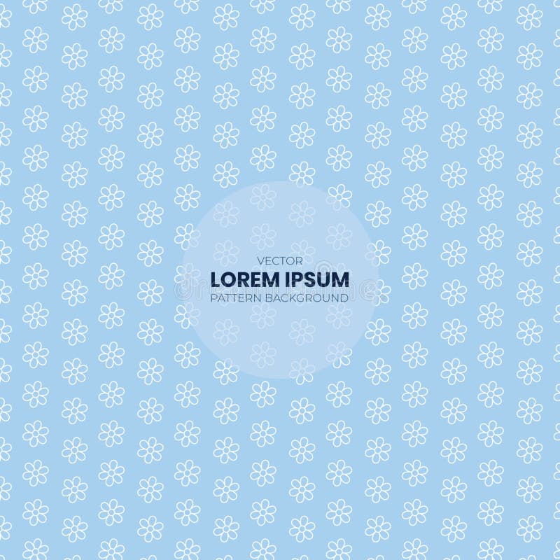 Minimalist Blue Floral Pattern with Bold Central Text Stock Vector ...