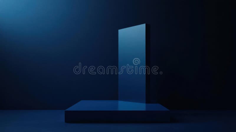 Minimalist Blue Geometric Shapes Form Abstract Composition with ...