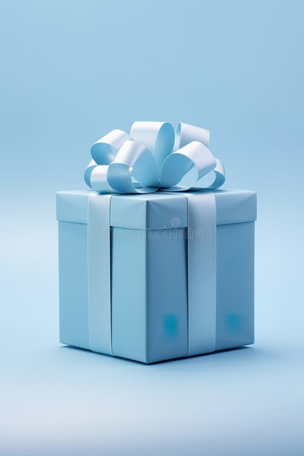 Minimalist Blue Gift Box Ribbon Solid Background Stock Photos - Free ...