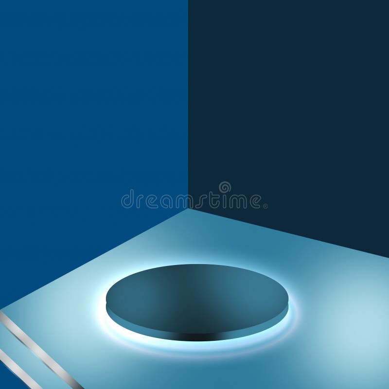 Minimalist Blue Gradient 3D Pedestal Background Stock Illustration ...