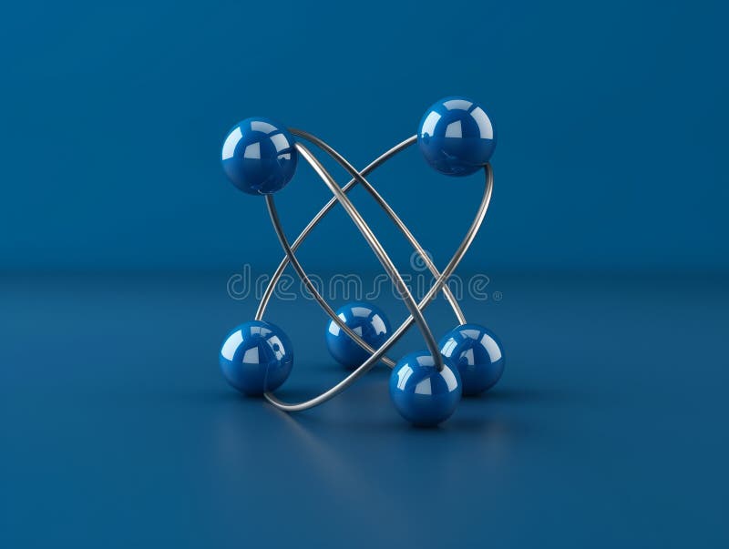 Abstract Blue Molecular Structure on Blue Background Stock Photo ...