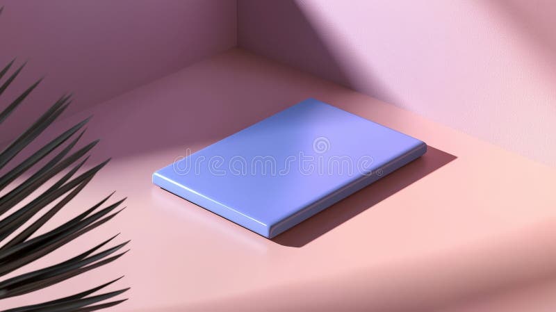 Minimalist Blue Notebook Mockup Template in Modern Studio with Soft ...