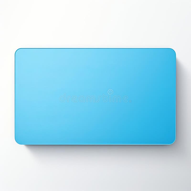 Minimalist Blue Rectangle Plaque Design on White Background Stock ...