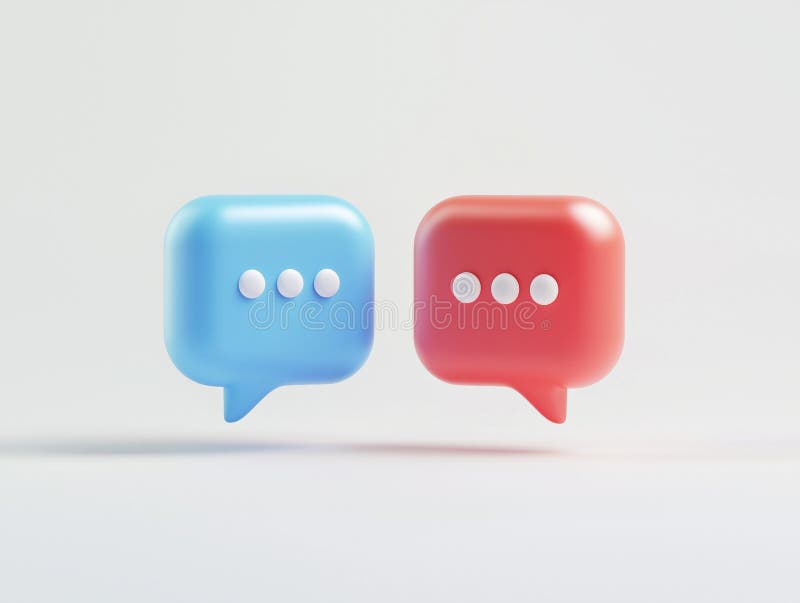 Blue Communication Bubbles Phone Icon White Background Illustration ...