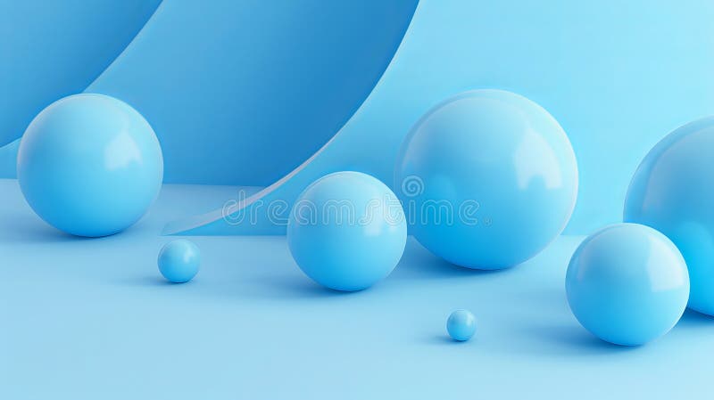 Minimalist Blue Spheres on Abstract Backdrop for Modern Design Concepts ...