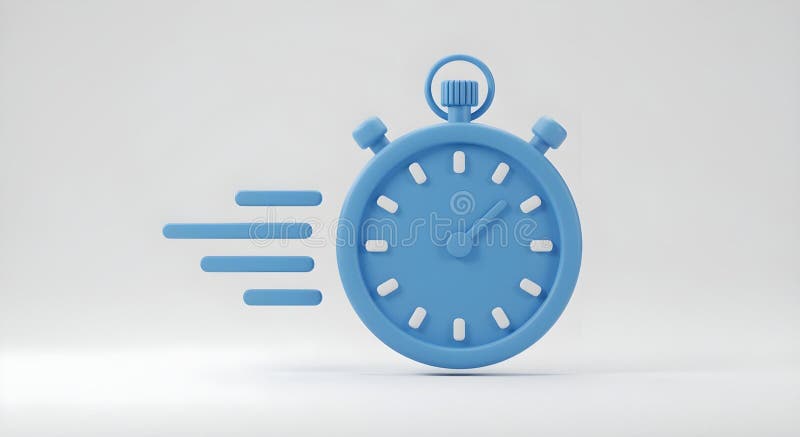 A Minimalist Blue Stopwatch with Speed Lines, Emphasizing Time and ...