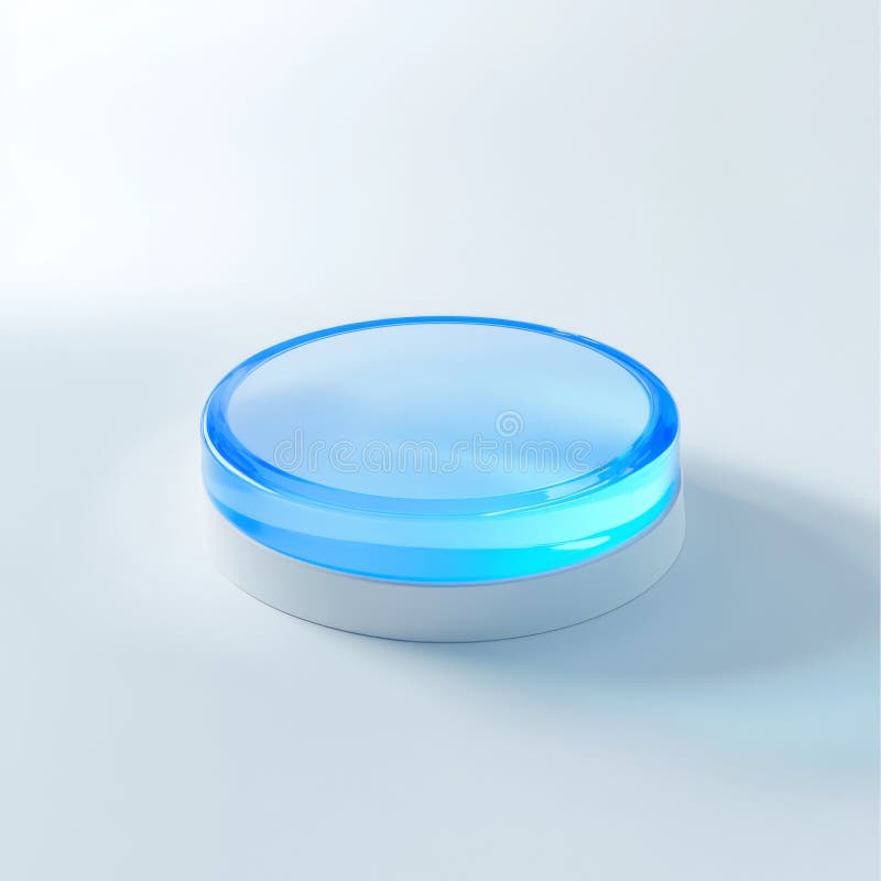 Minimalist Blue Translucent Disc on White Background Stock Image ...