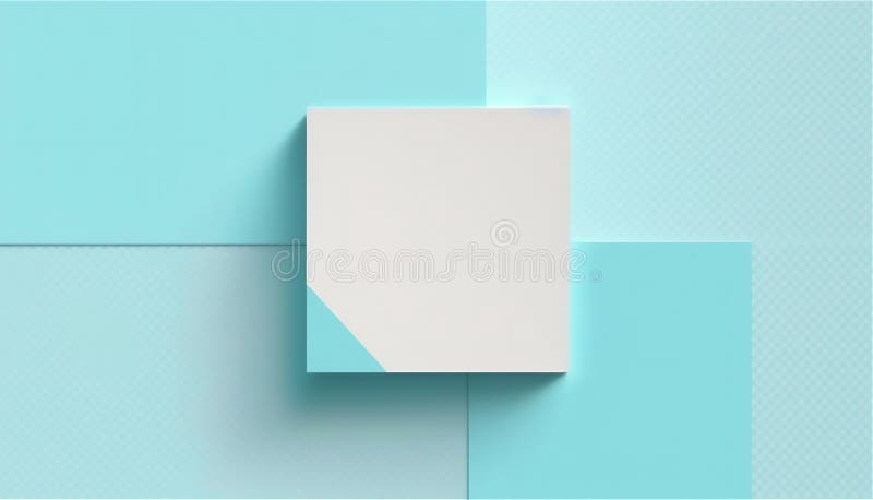 Minimalist Blue and White Square Design Composition Stock Illustration ...