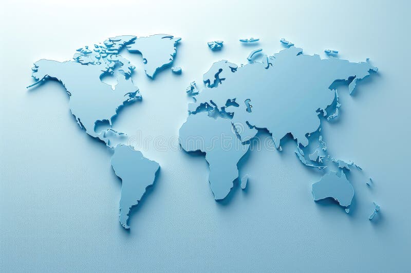 Minimalist Blue World Map for Educational Use. Stock Illustration ... Minimalist Blue World Map for Educational Use. Stock Illustration ...