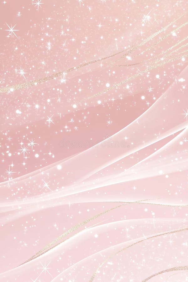 A Minimalist Blush Pink Canvas Features Delicate White and Gold Star ...