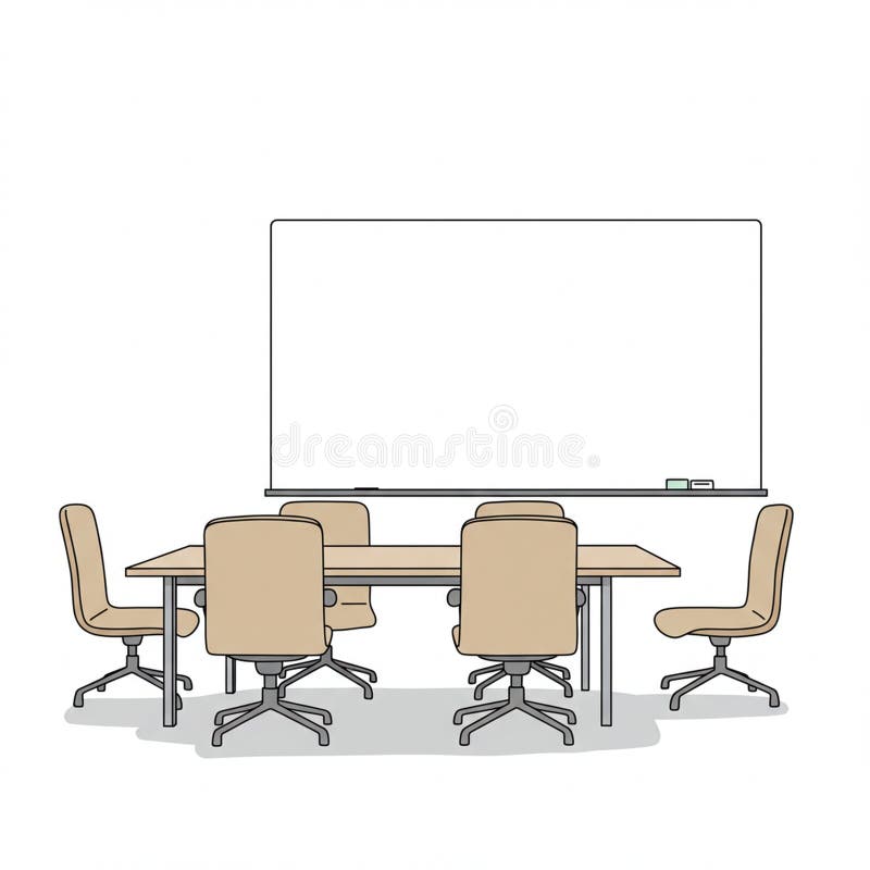 A Minimalist Boardroom Setting with a Rectangular Wooden Table ...