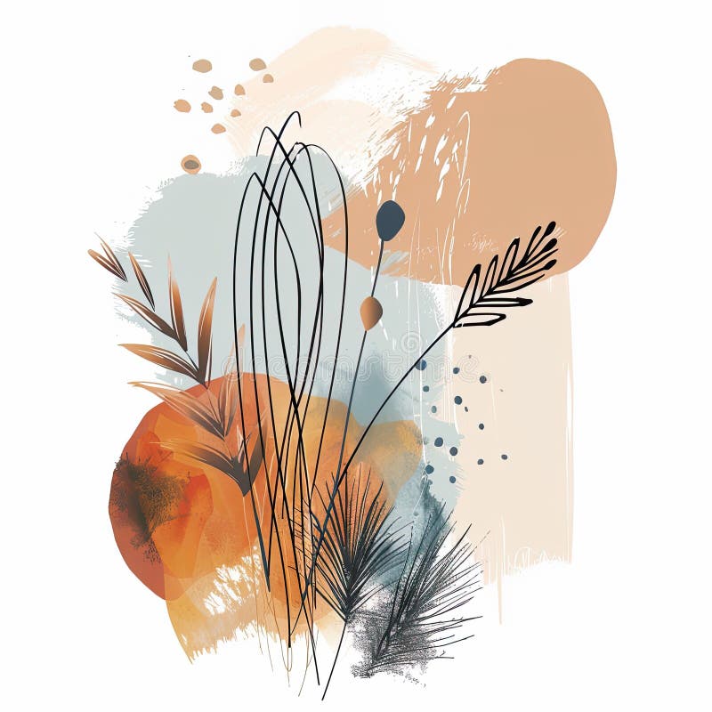 Minimalist Boho Abstract Wall Art Modern Home Decor Design Stock Photo ...