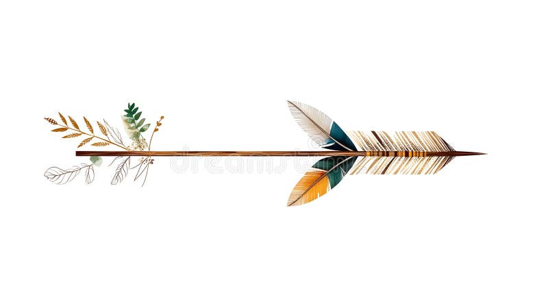 Minimalist Boho Arrow Design with Hand Drawn Elements and Natural ...