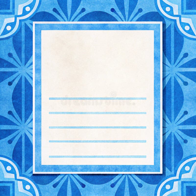 Minimalist Border Design with Paper Texture and Azure Sky Palette Stock ...