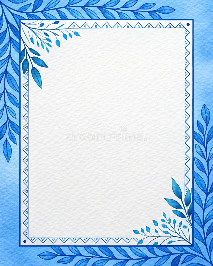 Minimalist Border Design with Paper Texture and Azure Sky Palette Stock ...