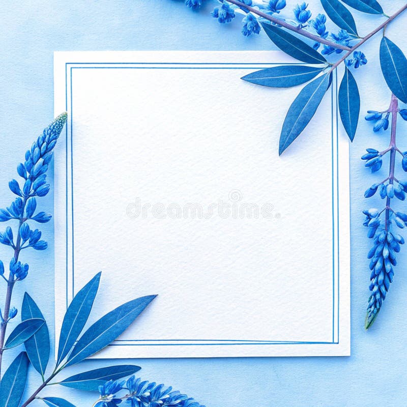 Minimalist Border Design with Paper Texture and Azure Sky Palette Stock ...