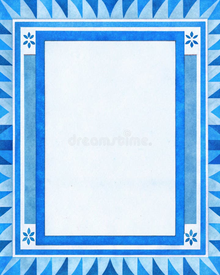 Minimalist Border Design with Paper Texture and Azure Sky Palette Stock ...