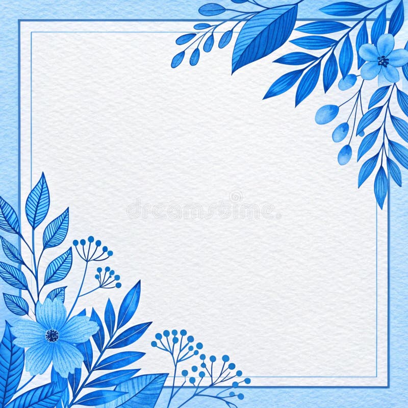 Minimalist Border Design with Paper Texture and Azure Sky Palette Stock ...