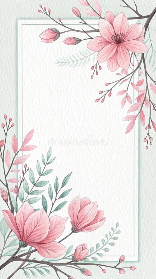 Minimalist Border Design with Paper Texture and Blush Harmony Palette ...
