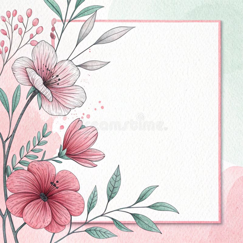 Minimalist Border Design with Paper Texture and Blush Harmony Palette ...