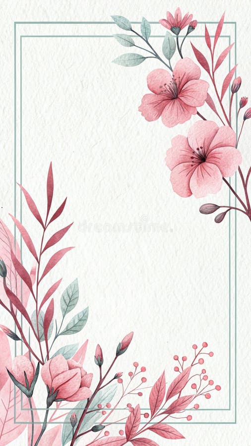 Minimalist Border Design with Paper Texture and Blush Harmony Palette ...