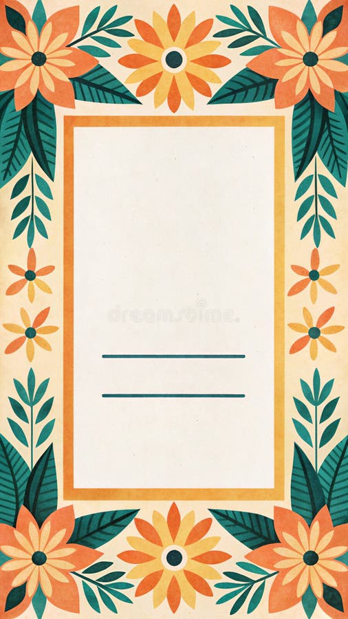 Minimalist Border Design with Paper Texture and Coastal Sunrise Palette ...