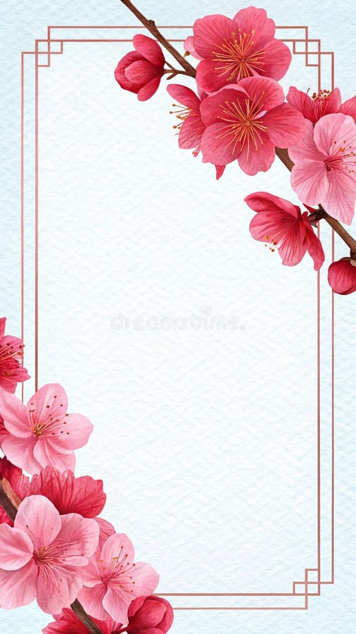Minimalist Border Design with Paper Texture and Crimson Rose Palette ...