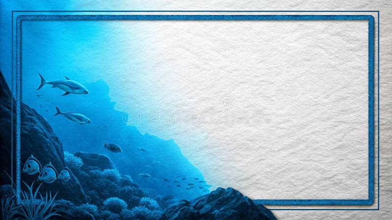 Minimalist Border Design with Paper Texture and Deep Ocean Palette ...