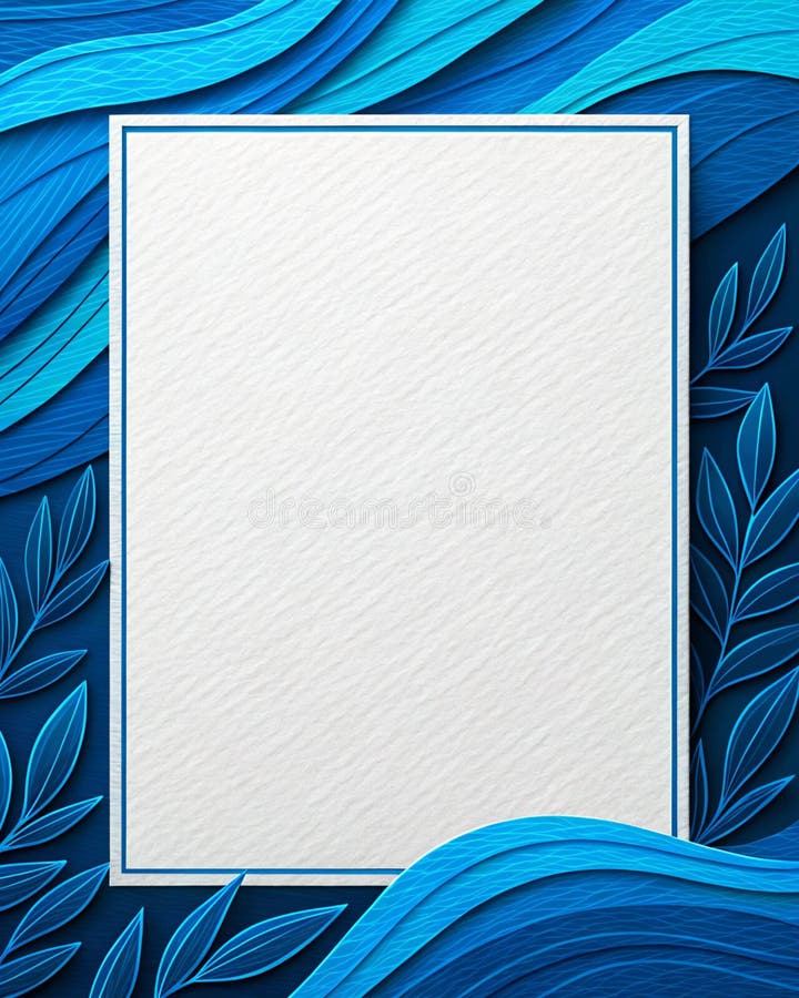 Minimalist Border Design with Paper Texture and Deep Ocean Palette ...