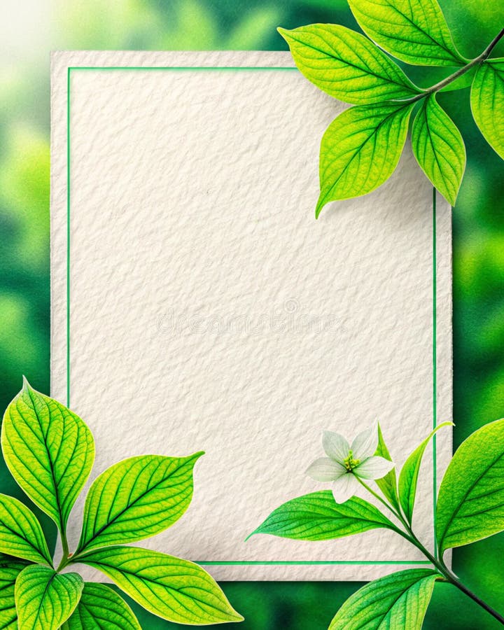Minimalist Border Design with Paper Texture and Electric Greens Palette ...