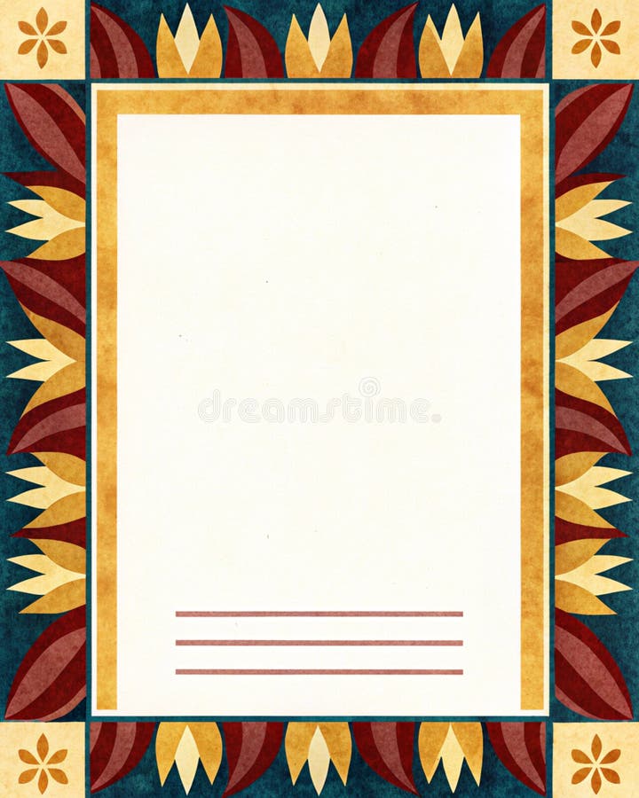 Minimalist Border Design with Paper Texture and Rustic Harvest Palette ...
