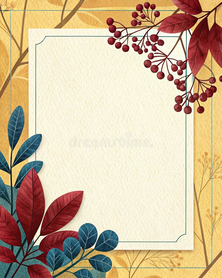 Minimalist Border Design with Paper Texture and Rustic Harvest Palette ...