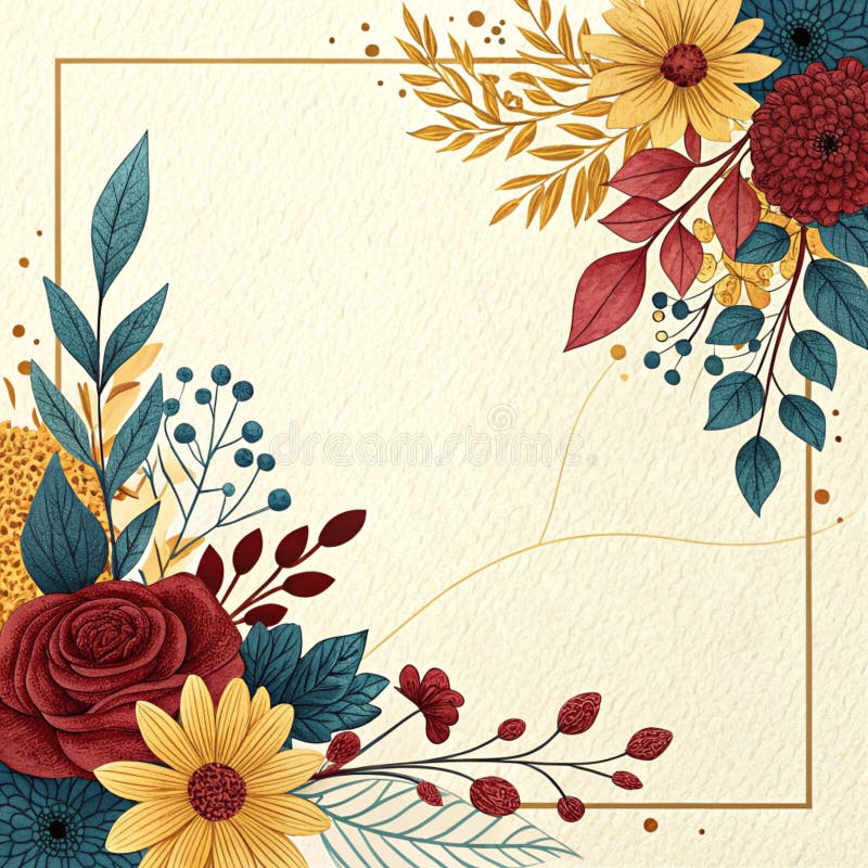 Minimalist Border Design with Paper Texture and Rustic Harvest Palette ...