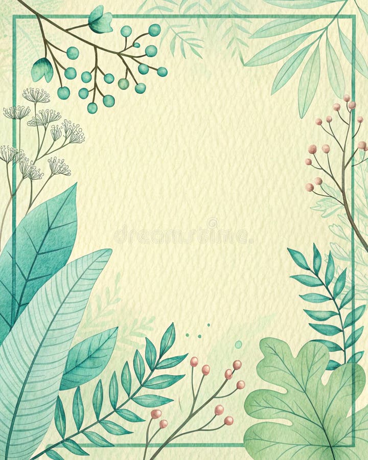 Minimalist Border Design with Paper Texture and Sage Garden Palette ...