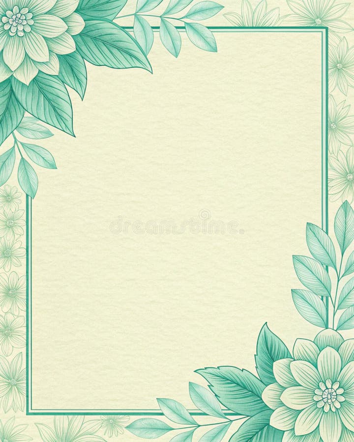 Minimalist Border Design with Paper Texture and Sage Garden Palette ...